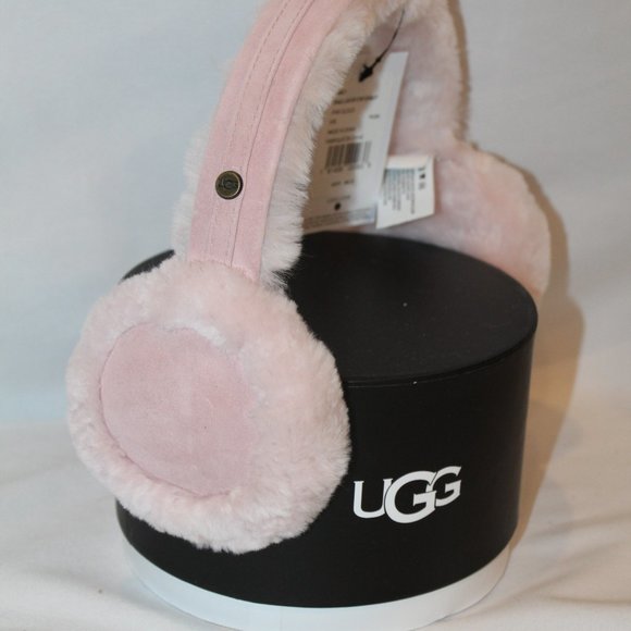 UGG | Accessories | Nib Ugg Womens Girls Suede Shearling Pink Ear Muffs ...